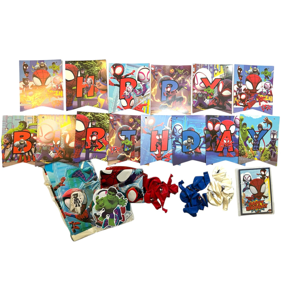 Set de decoración para fiesta Spider-Man y sus amigos 62 piezas ...